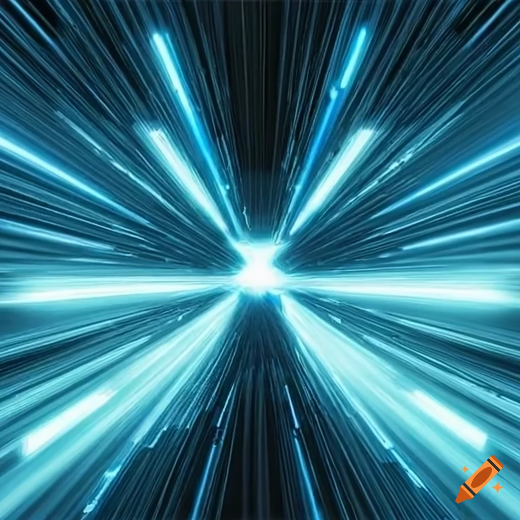Warp speed in blue colors on Craiyon