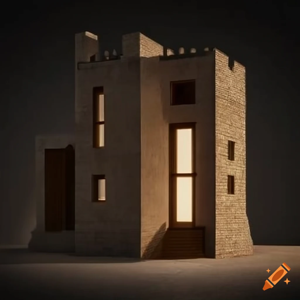 Modern house design with medieval norman castle influences on Craiyon