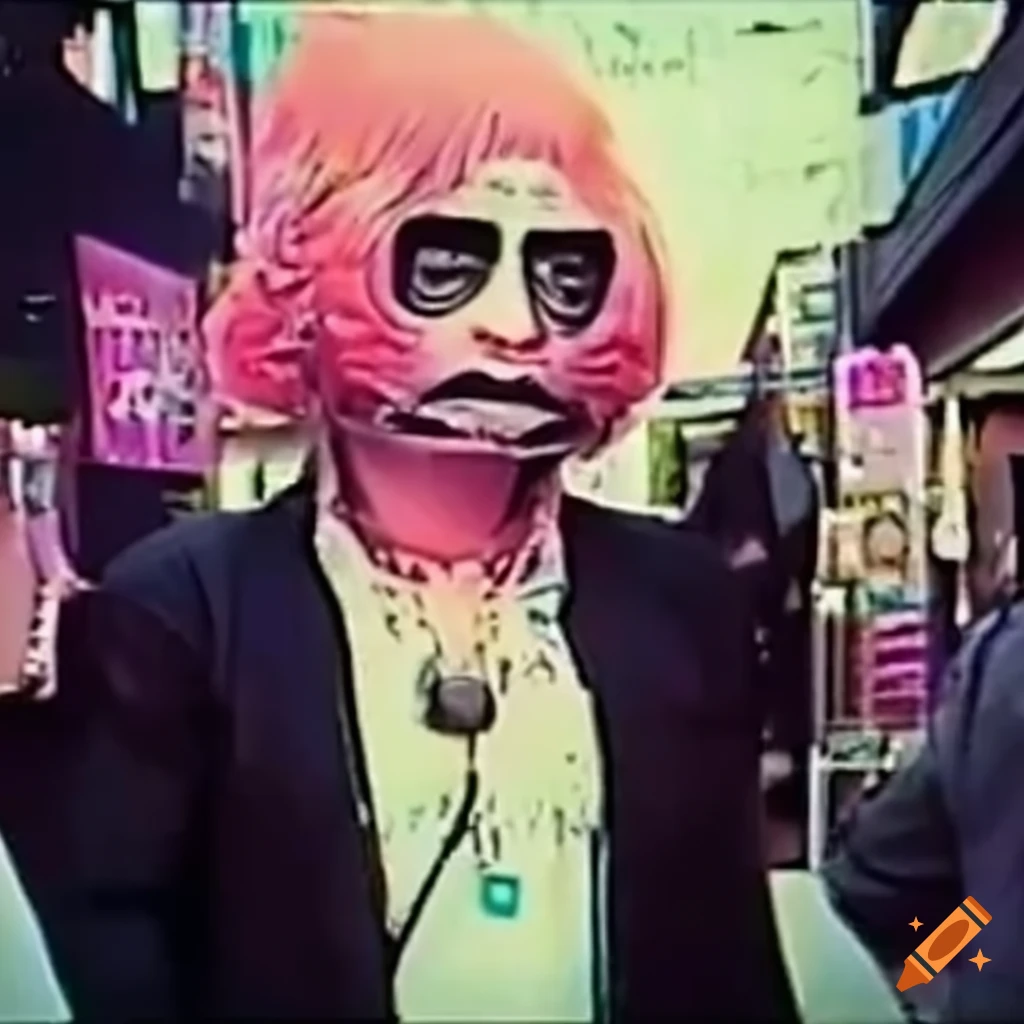 Weird cyberpunk people in VHS footage on Craiyon