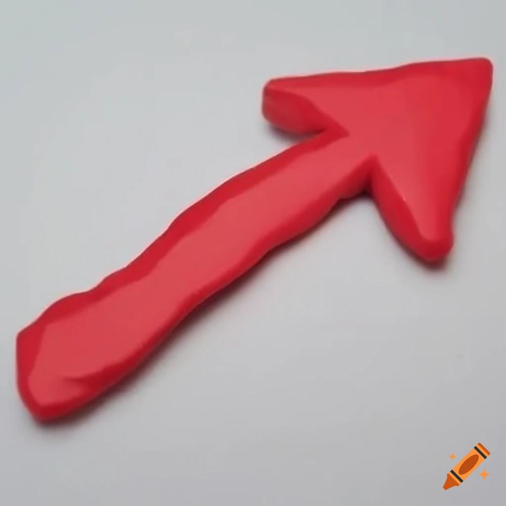 Red cursor arrow made from colorful playdough on Craiyon