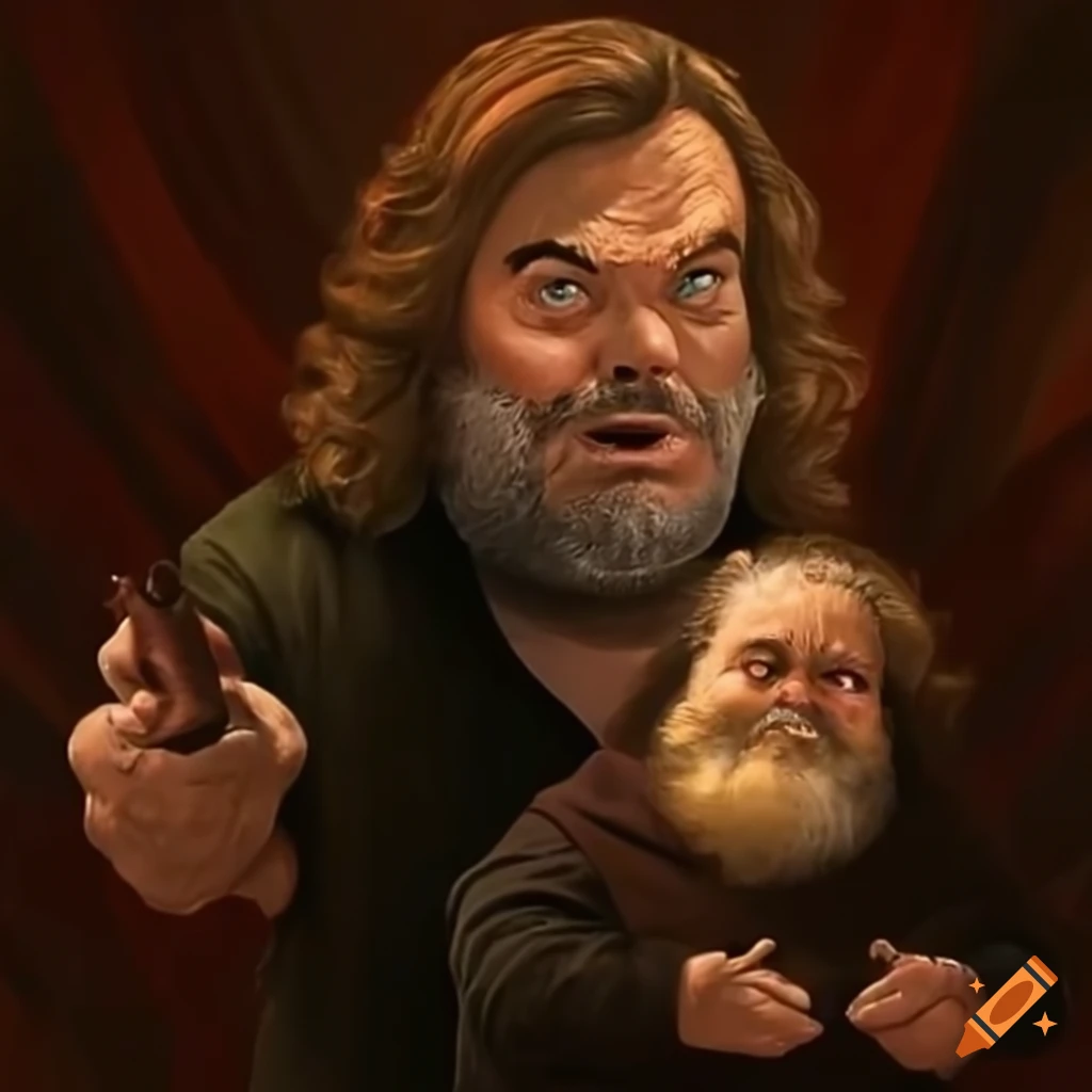 Actor jack black with dwarfs on Craiyon