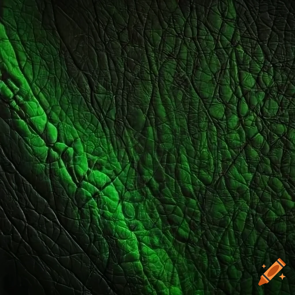 Mutant leather texture in black and green colors on Craiyon