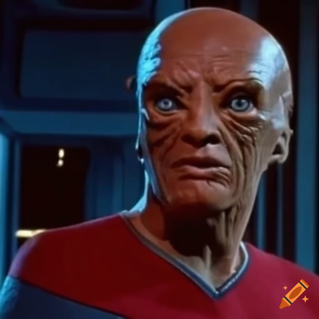 Bbc as an alien character in 1990s star trek on Craiyon