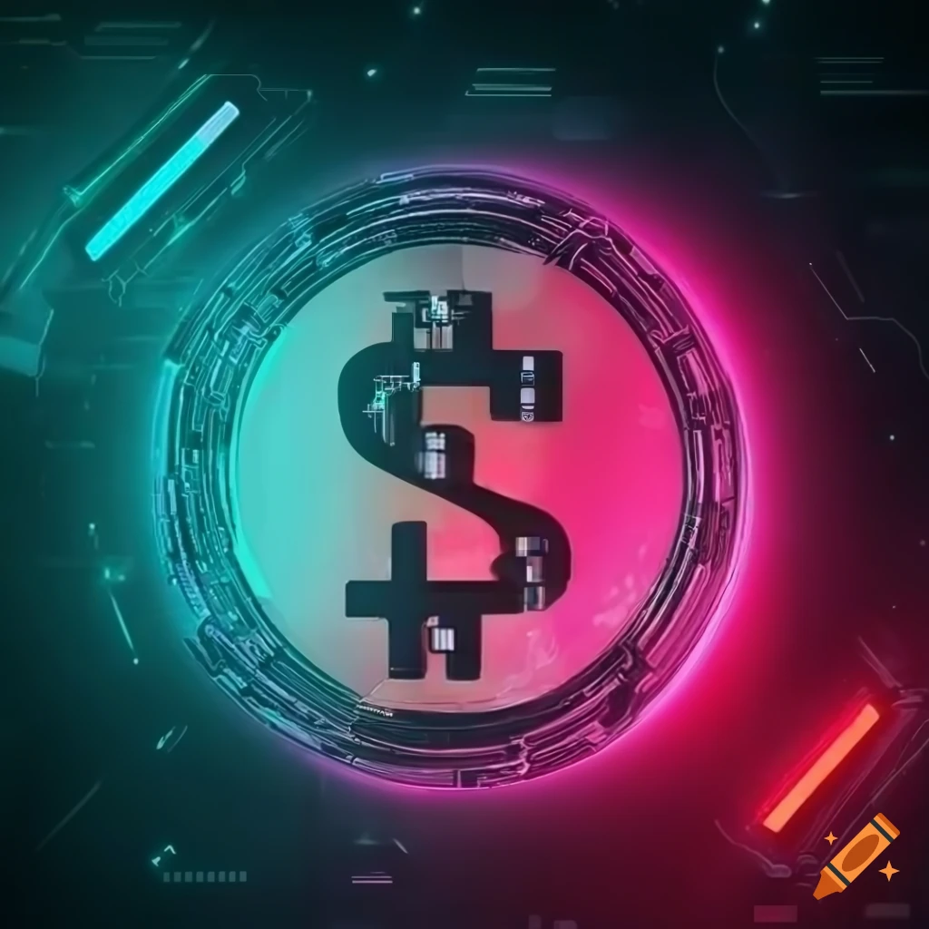 Futuristic cyber currency design for ui/ux background on Craiyon