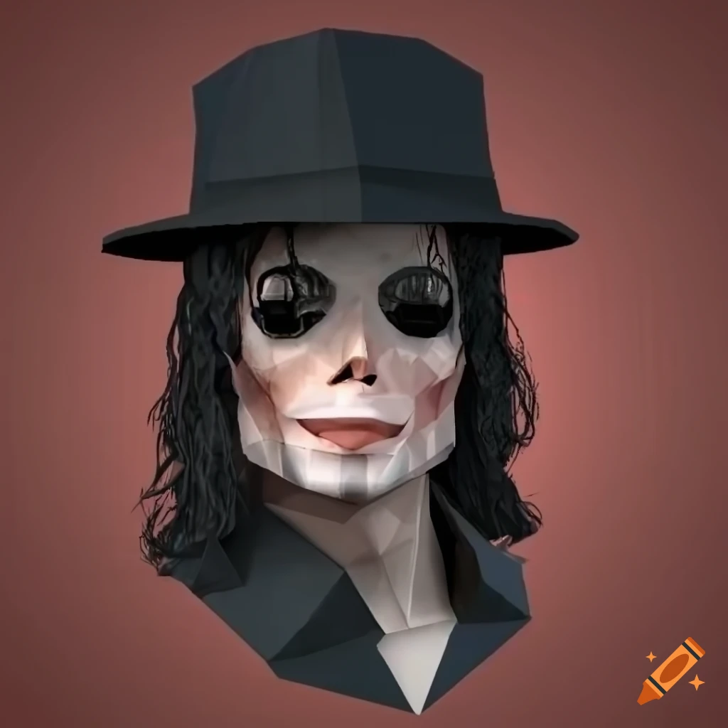 Low-poly michael jackson 3d model in silent hill on Craiyon
