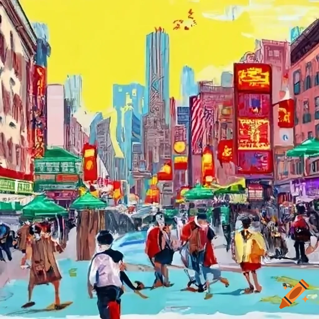 Drawing of chinese immigrants moving to chinatown new york in the past ...