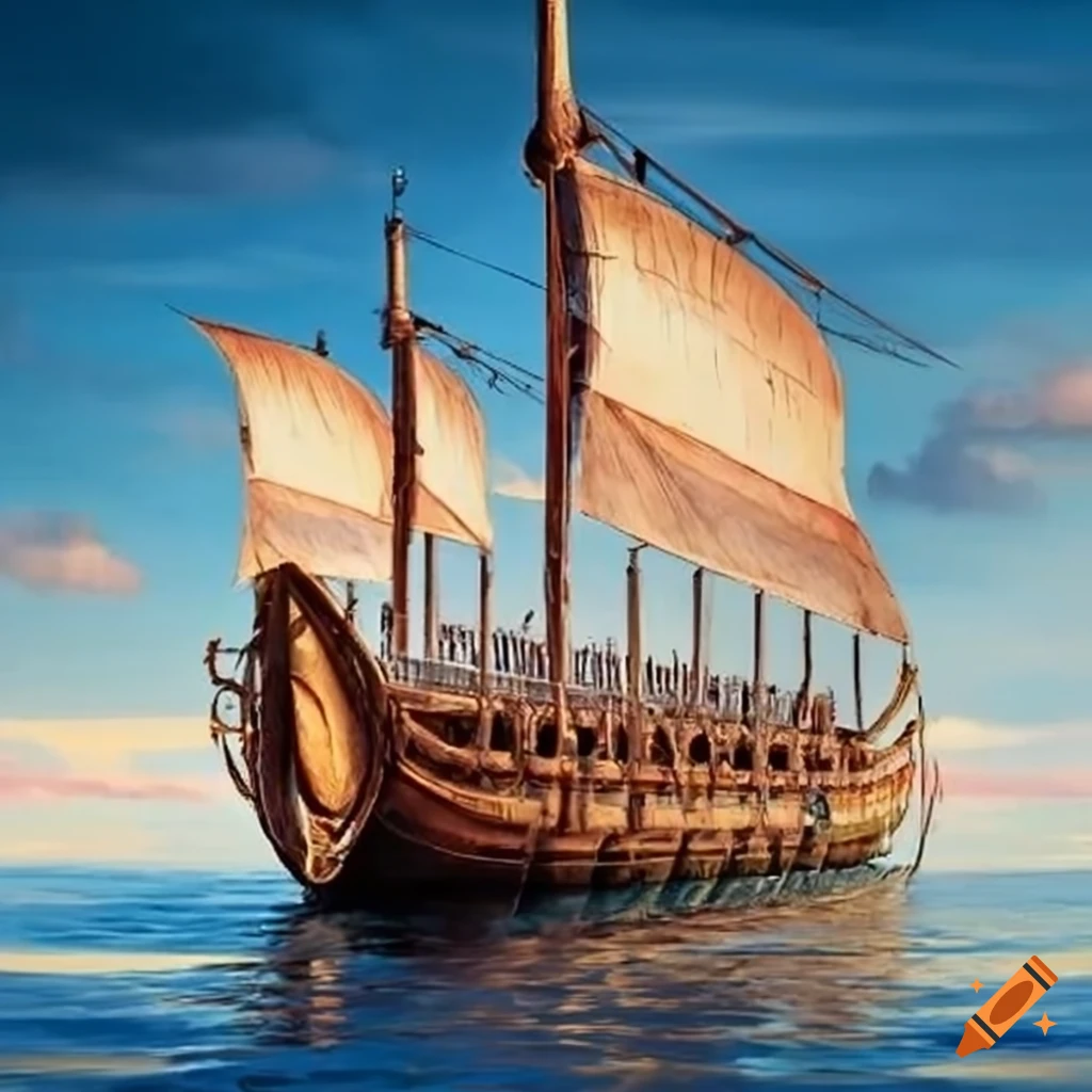 Galley ship near ancient rome on Craiyon