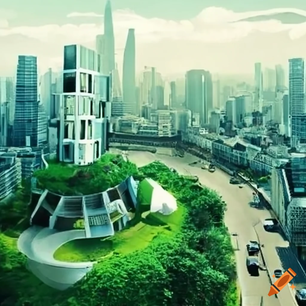 A ecological city on Craiyon