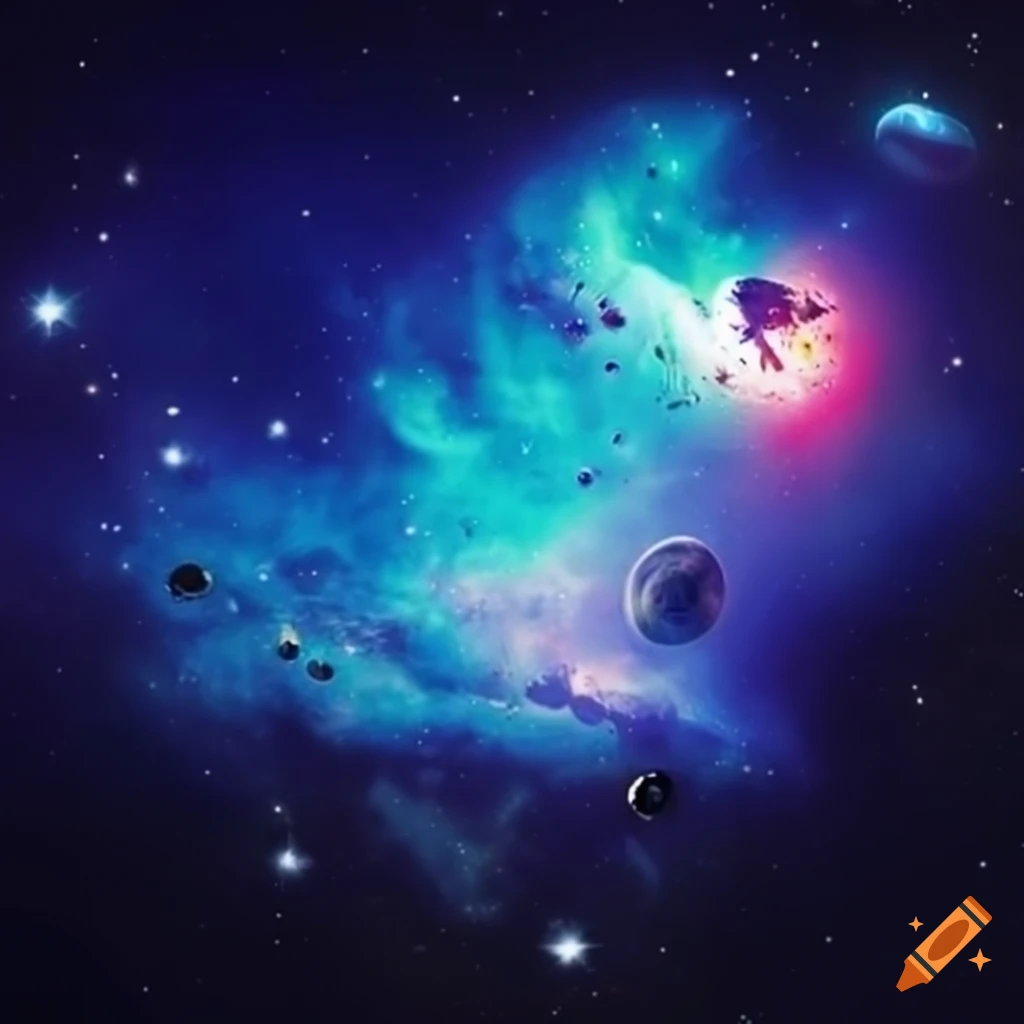 Peaceful space scene on Craiyon