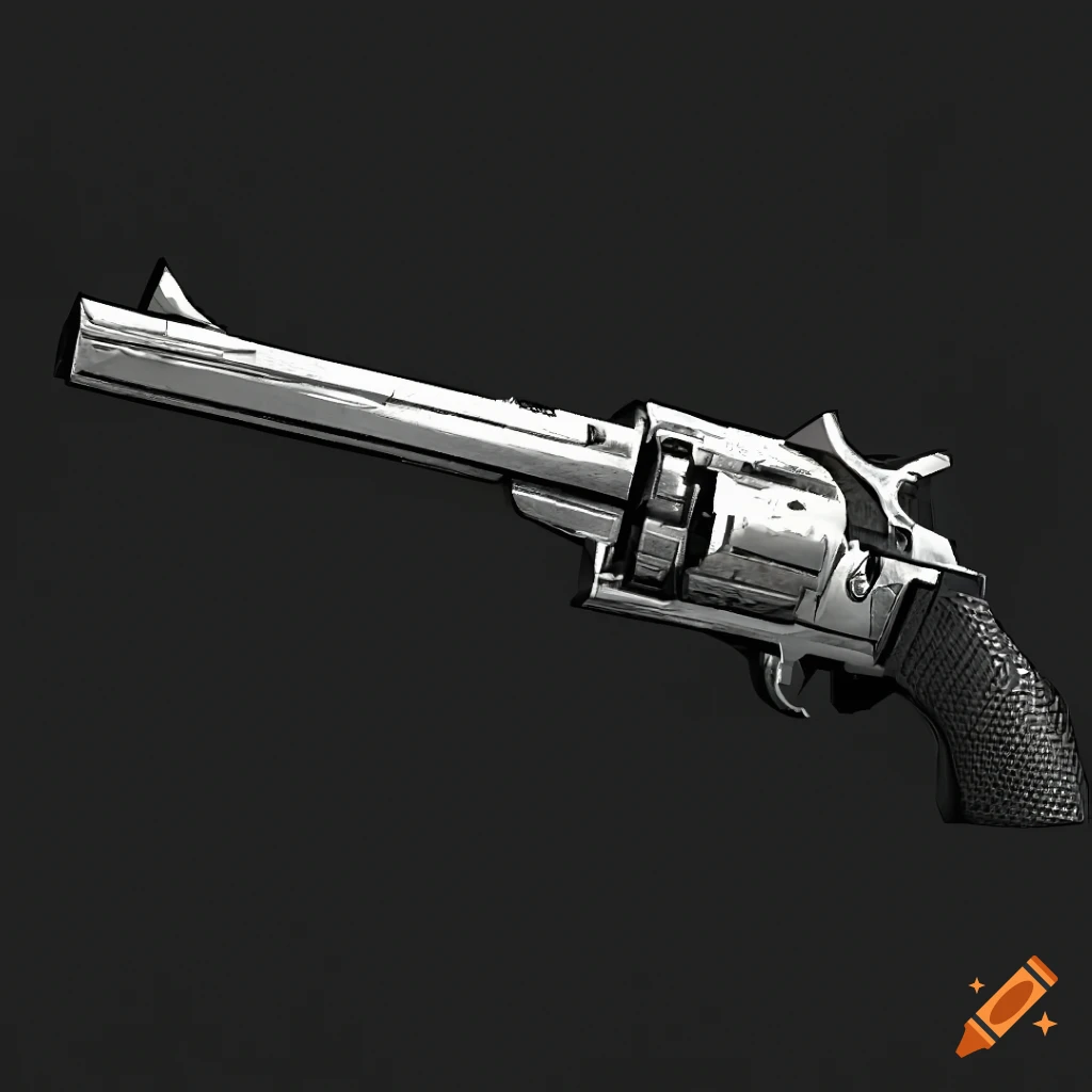 Revolver with two revolving barrels in a fantasy style on Craiyon