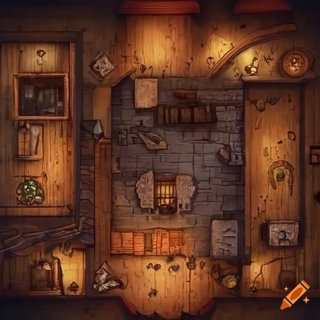 Map of a tavern for dnd on Craiyon