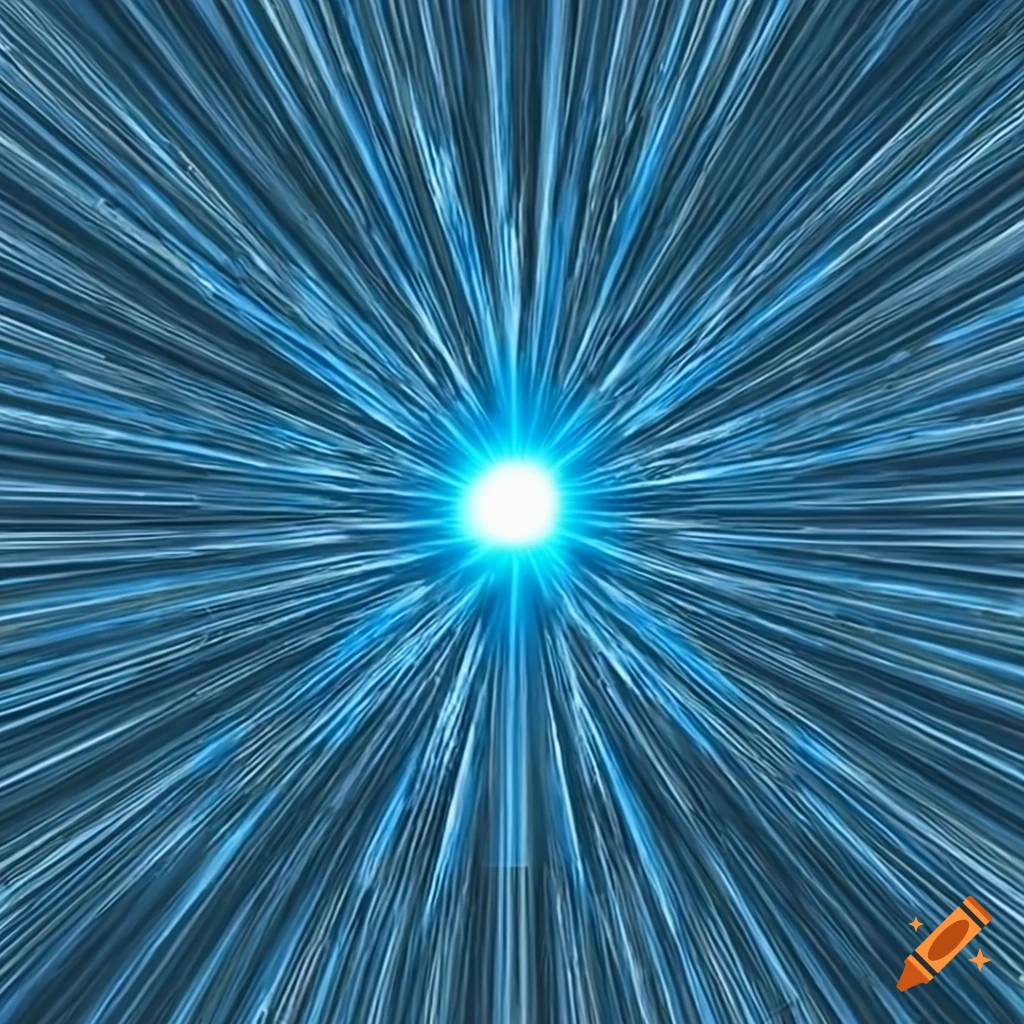 Warp speed in blue colors on Craiyon