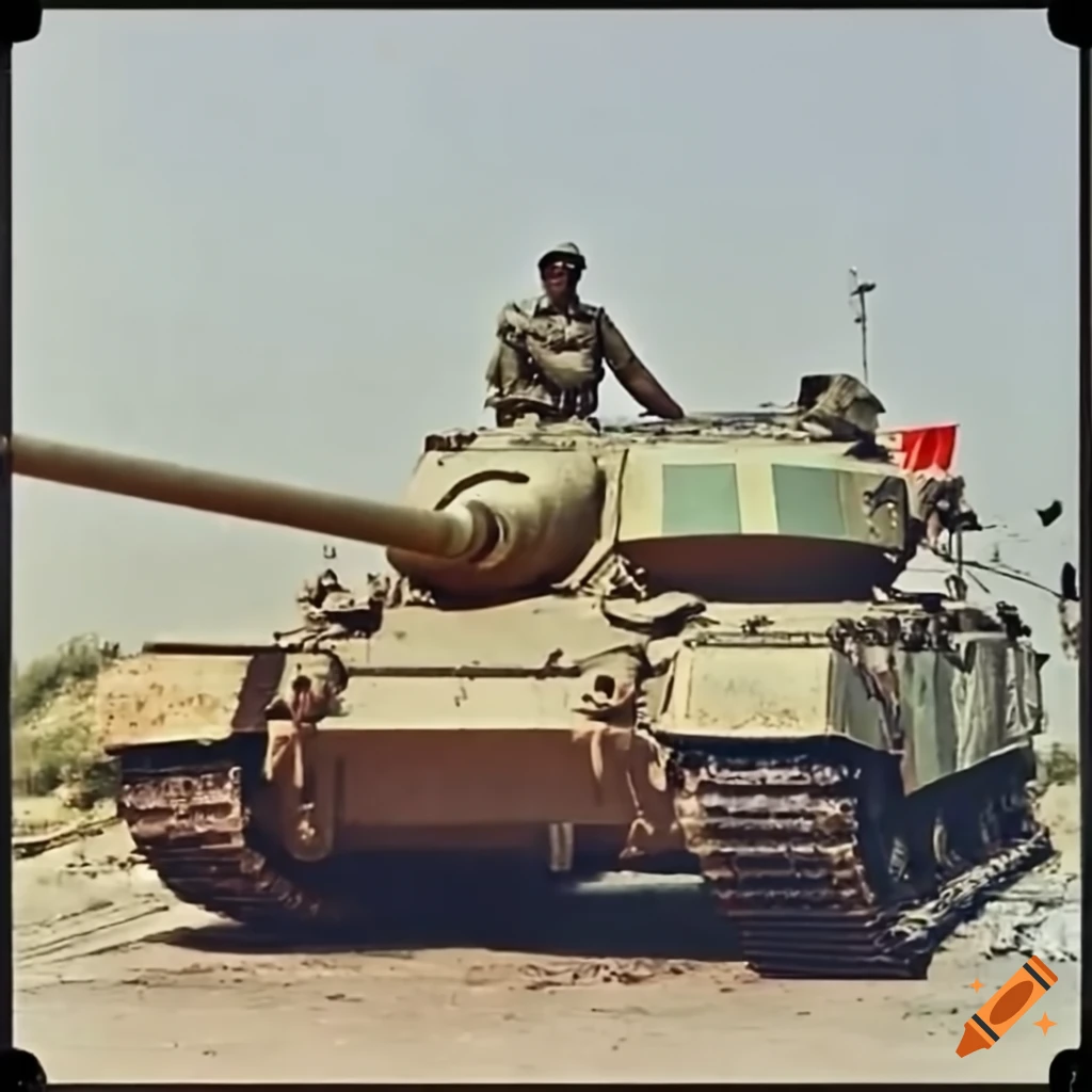 Indian tank with soldiers during the 1971 Indo-Pak war with Indian flag ...