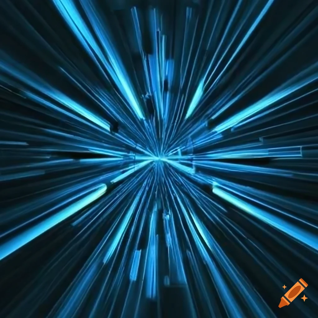 Warp speed in blue colors on Craiyon