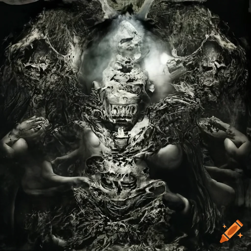 Baroque baron in a pandemonium landscape inspired by John Martin, Giger ...