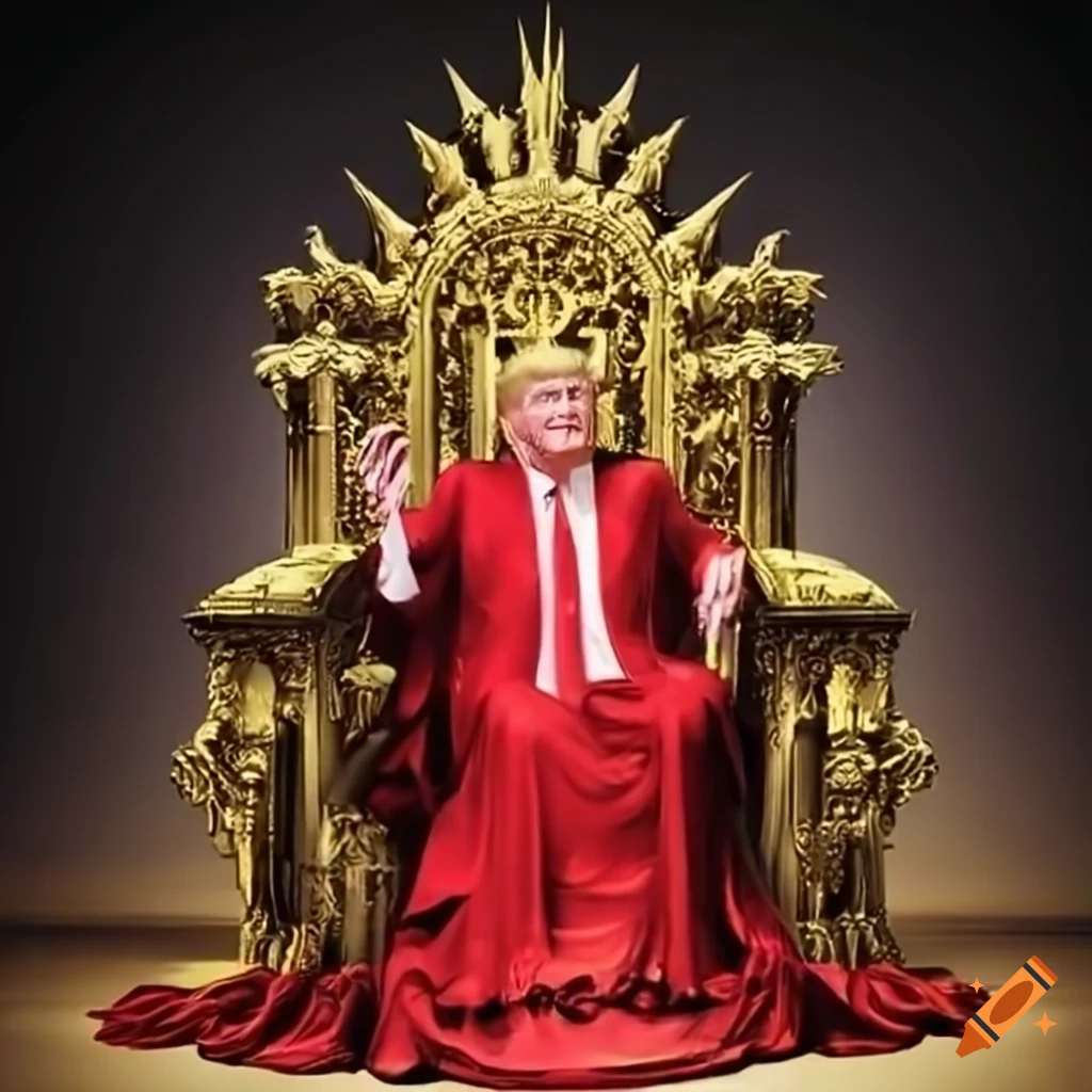 Satirical depiction of a man on a throne on Craiyon