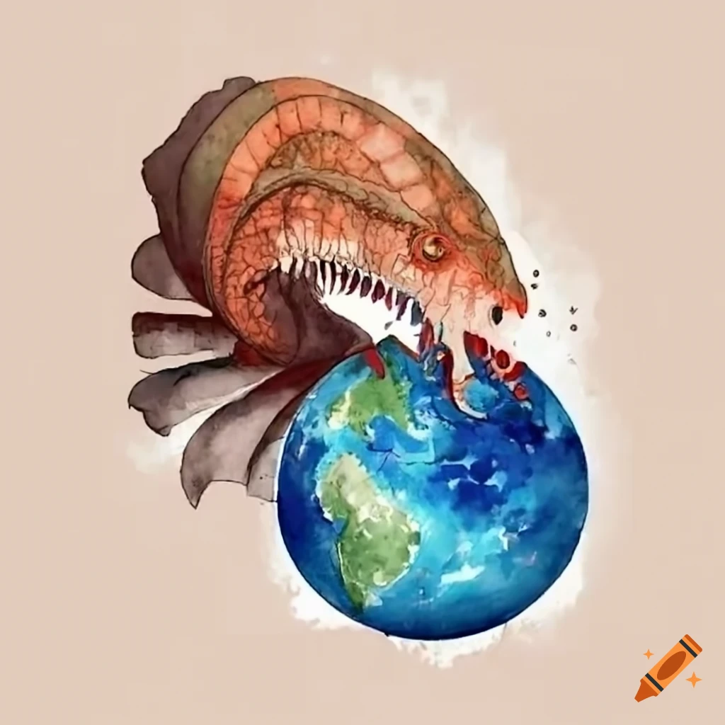 Biblical leviathan devouring the earth on Craiyon
