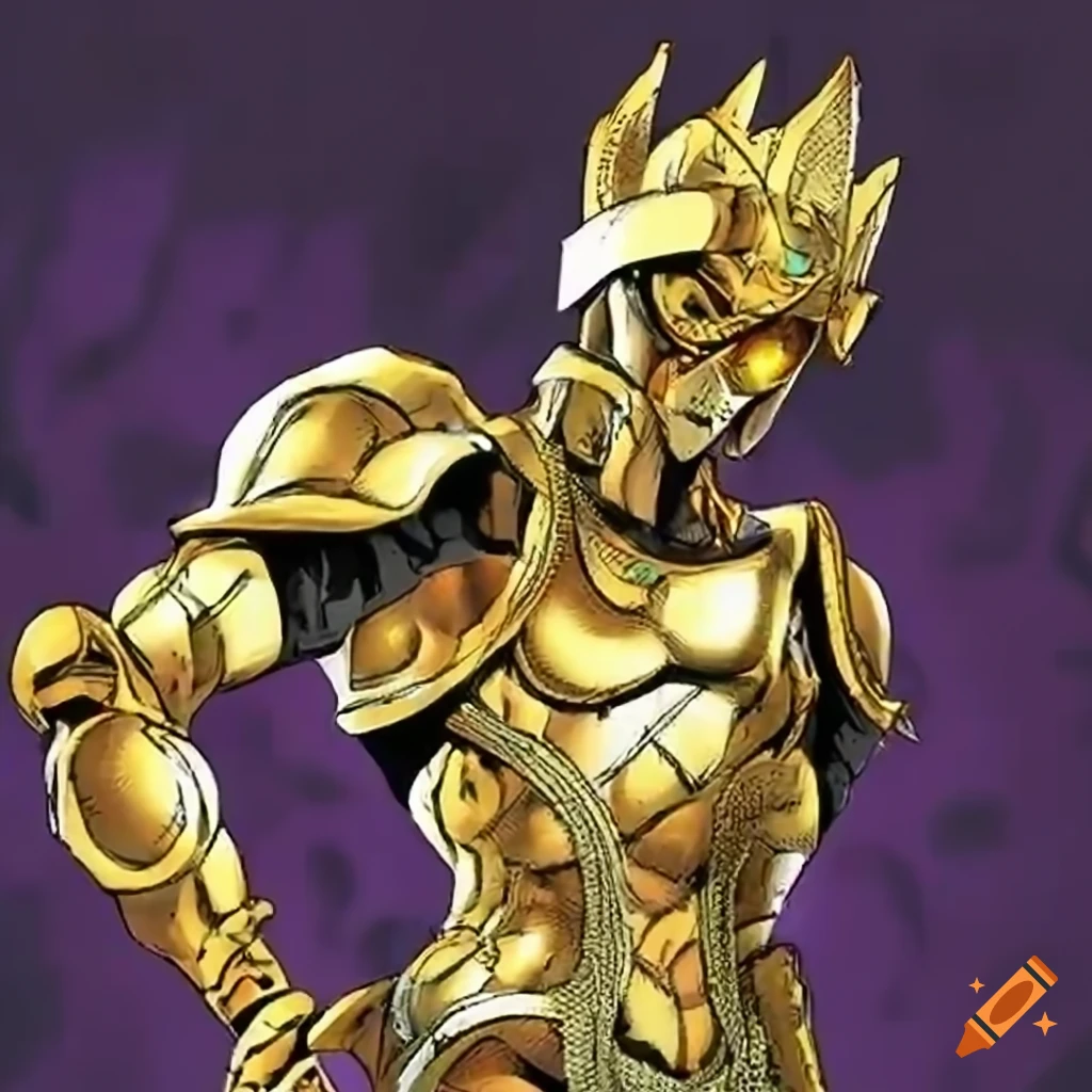 Golden armor inspired by anime Jojo's Bizarre Adventure on Craiyon