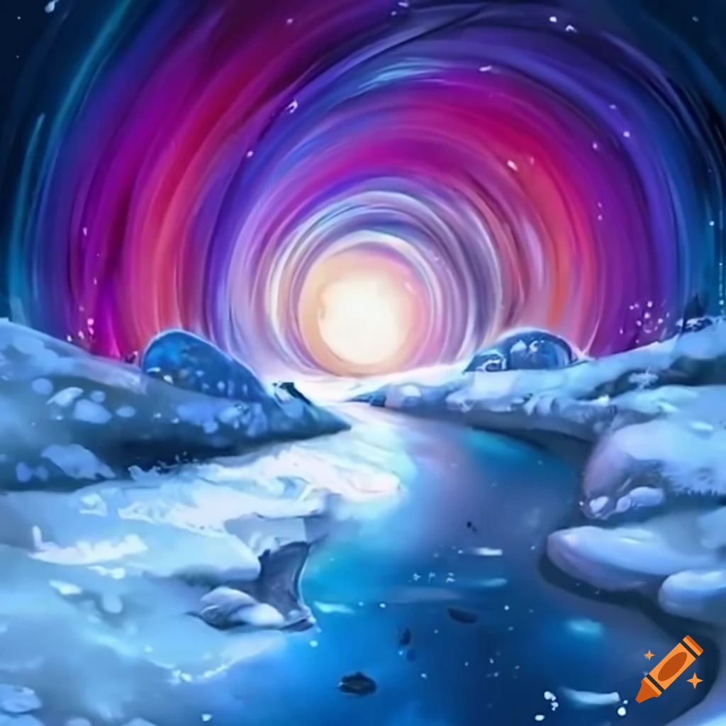 Vortex with snow planet on Craiyon