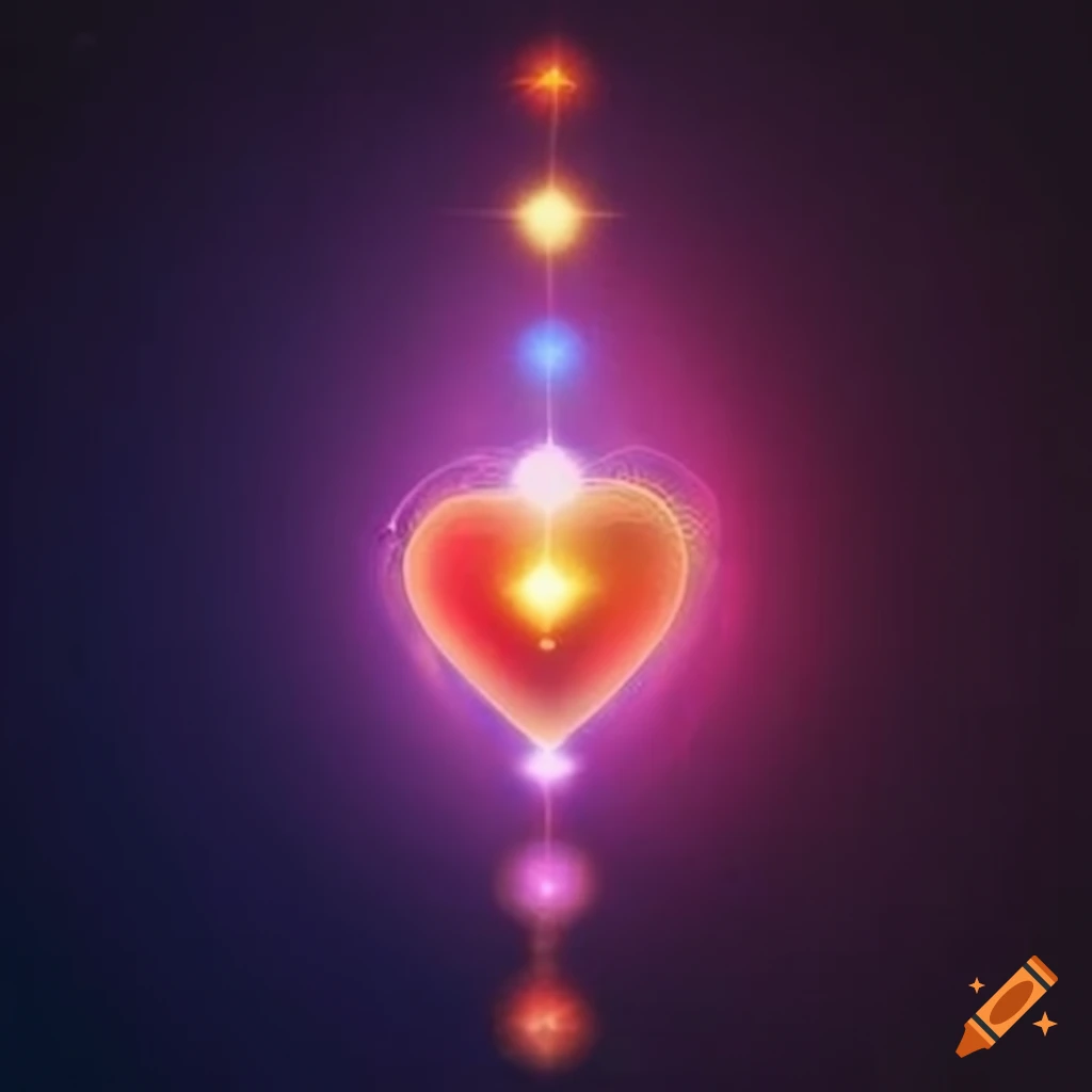 Heart chakra glowing with love and light on Craiyon