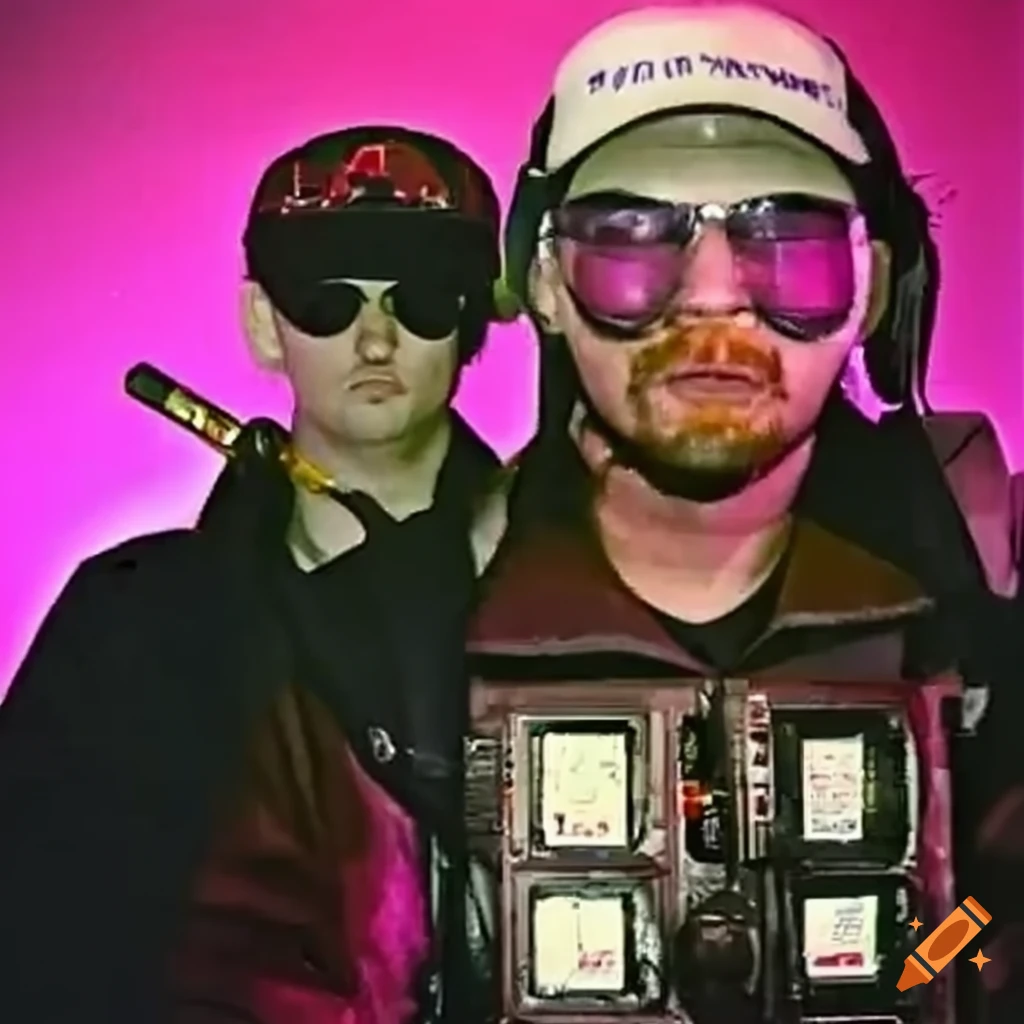 Redneck cyberpunk lifestyle captured in vhs footage on Craiyon