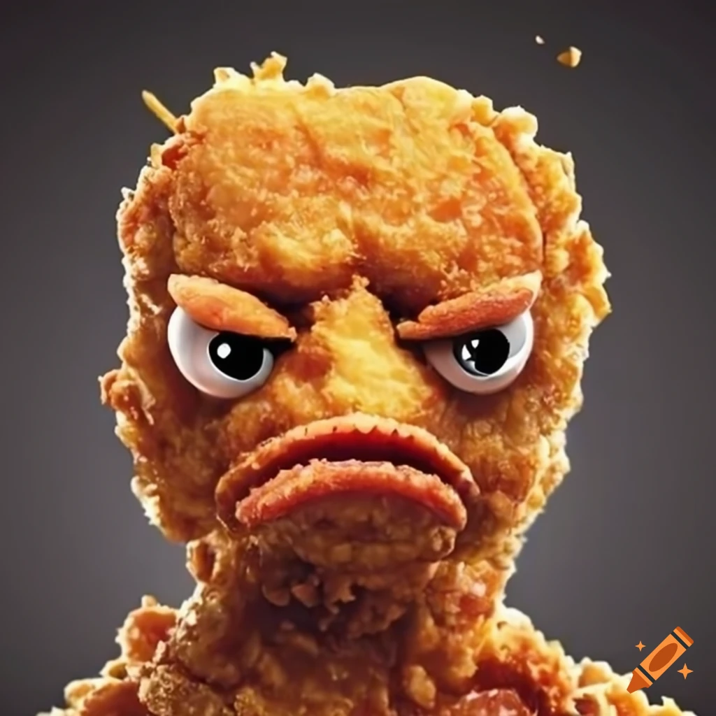 Angry chicken nugget on Craiyon