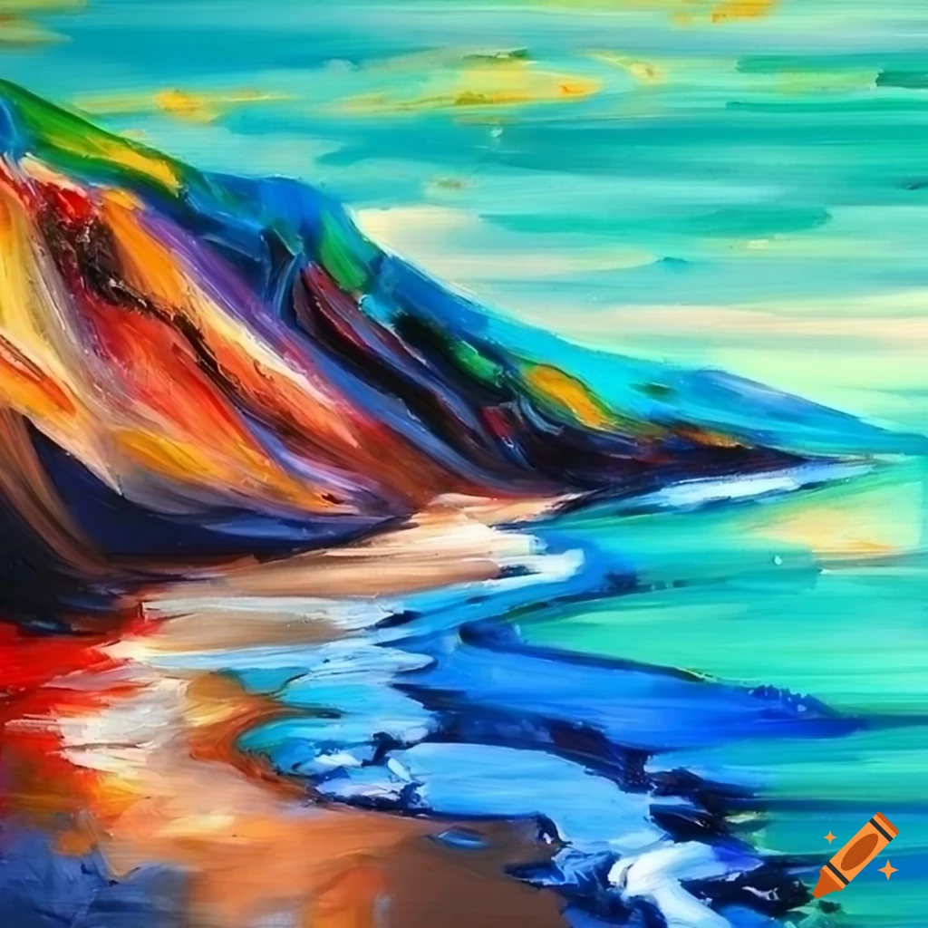 Vibrant acrylic painting of the dunes at Pila Beach inspired by De ...