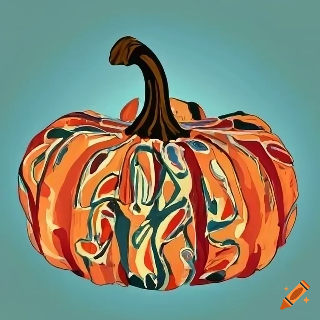 Patterned picasso-style pumpkin on Craiyon