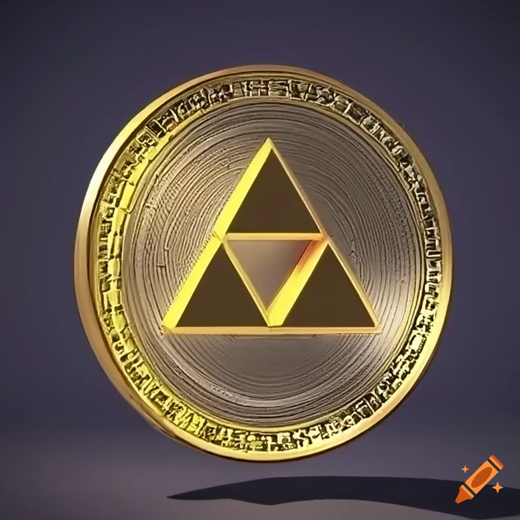 3d crypto coin with triforce design on Craiyon