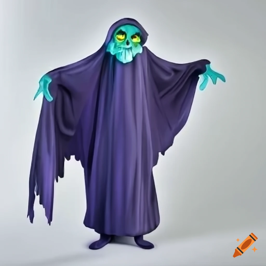 Animated ghost from disney's haunted mansion on a white background on ...