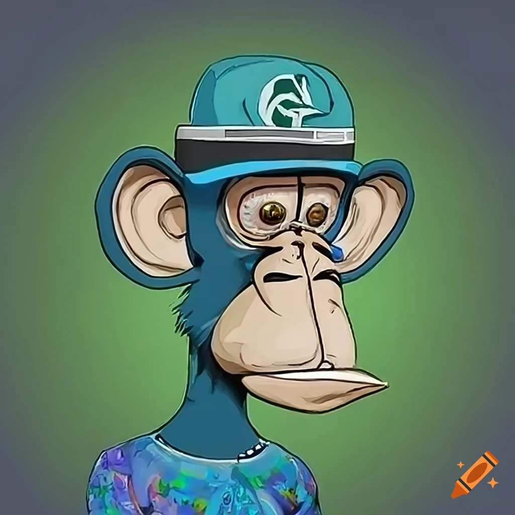 Bored ape with 11 unique features on Craiyon