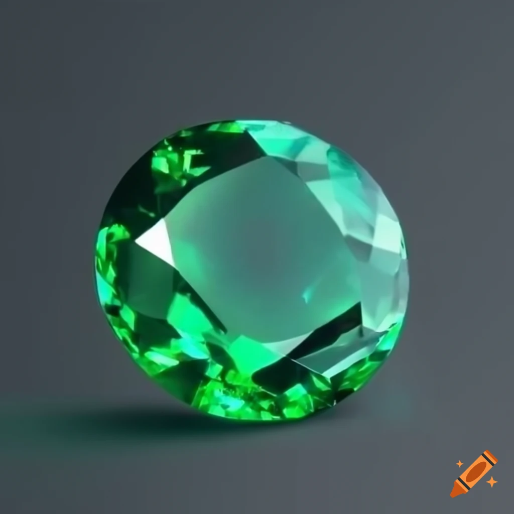 Seven emeralds with different colors on Craiyon