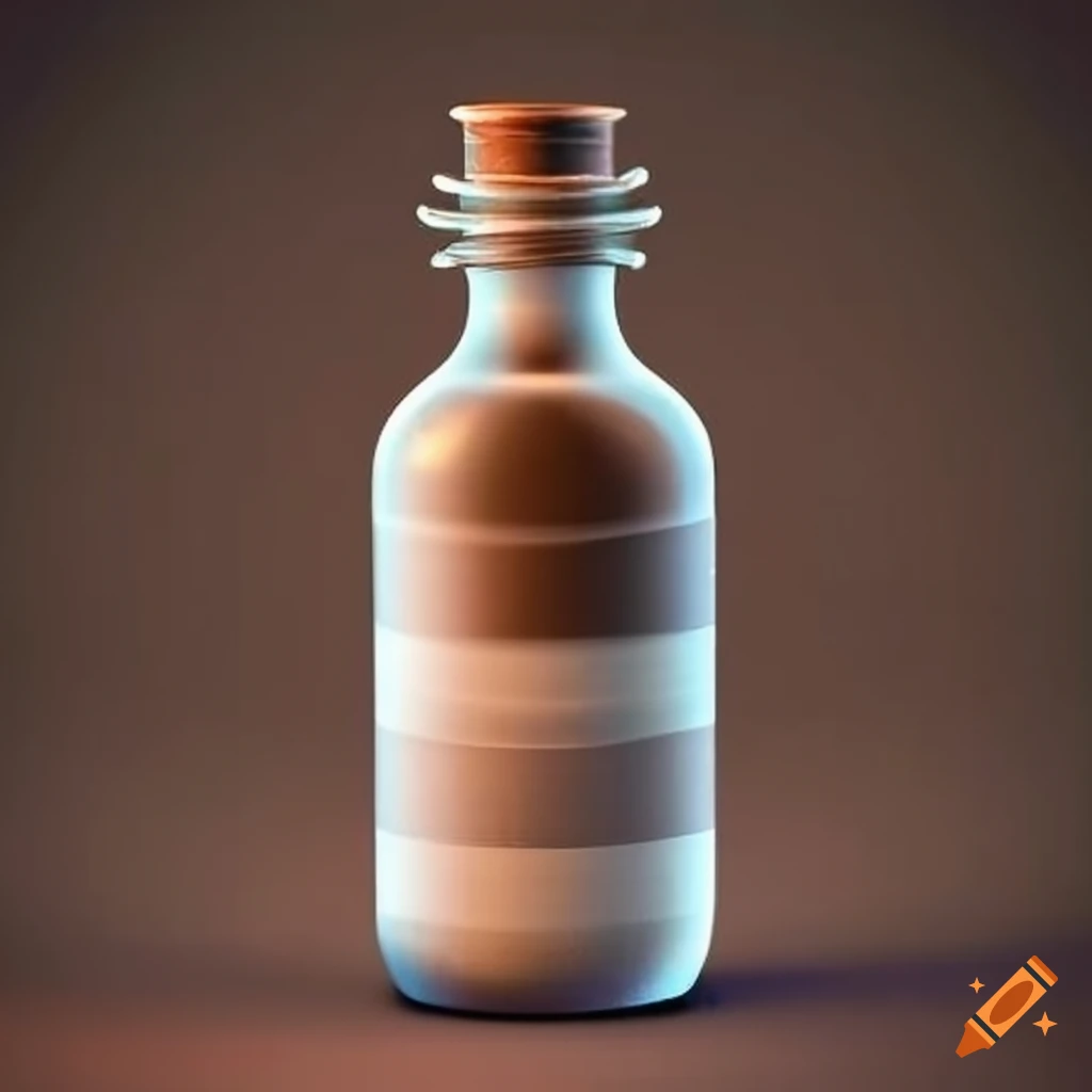 Potion bottle with gray and brown stripes on Craiyon