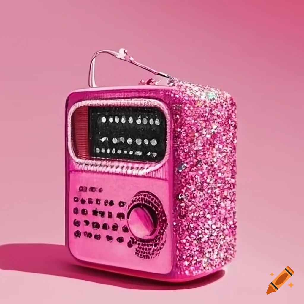 Ekt glitter pink radio on Craiyon