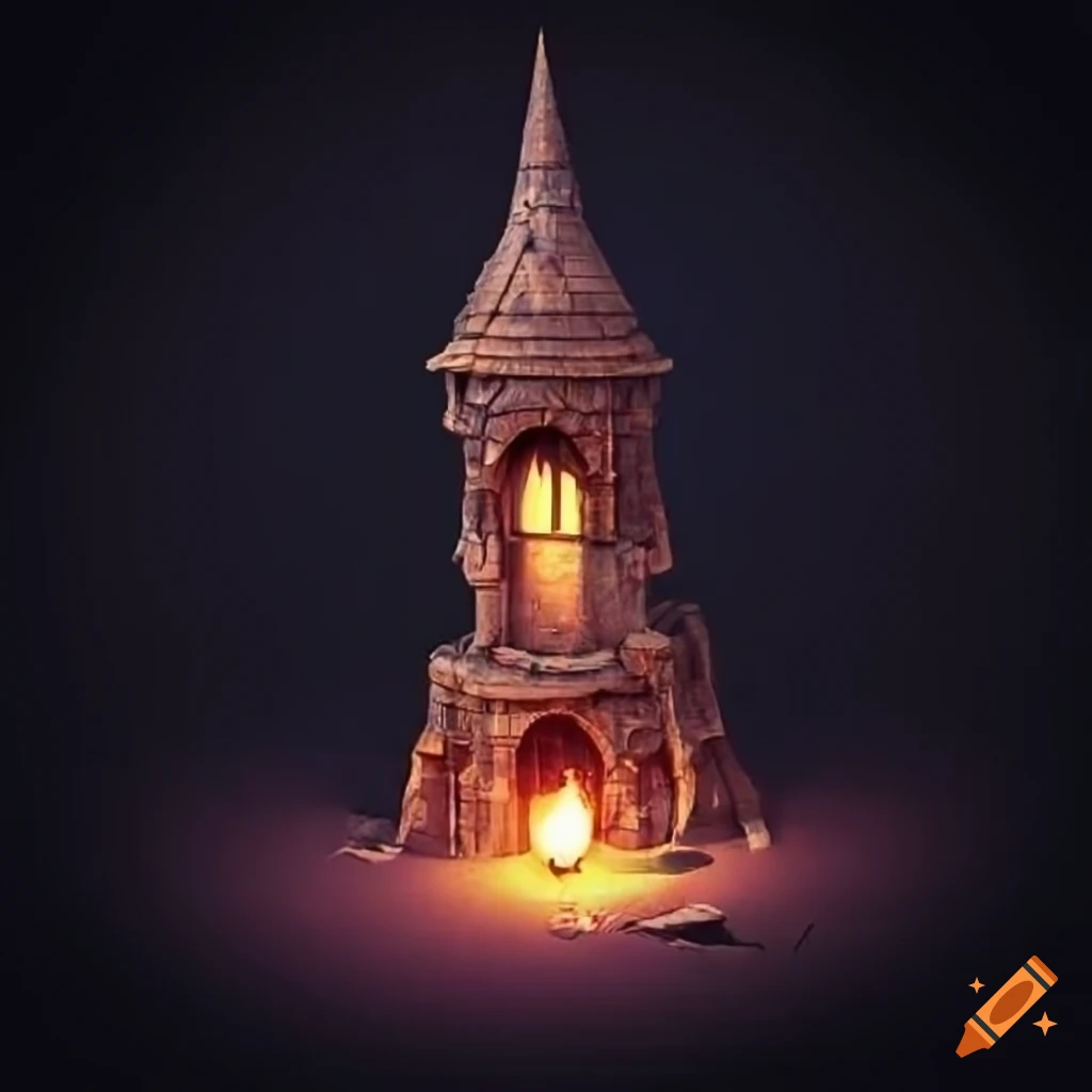 Witch's tower made of stone on Craiyon