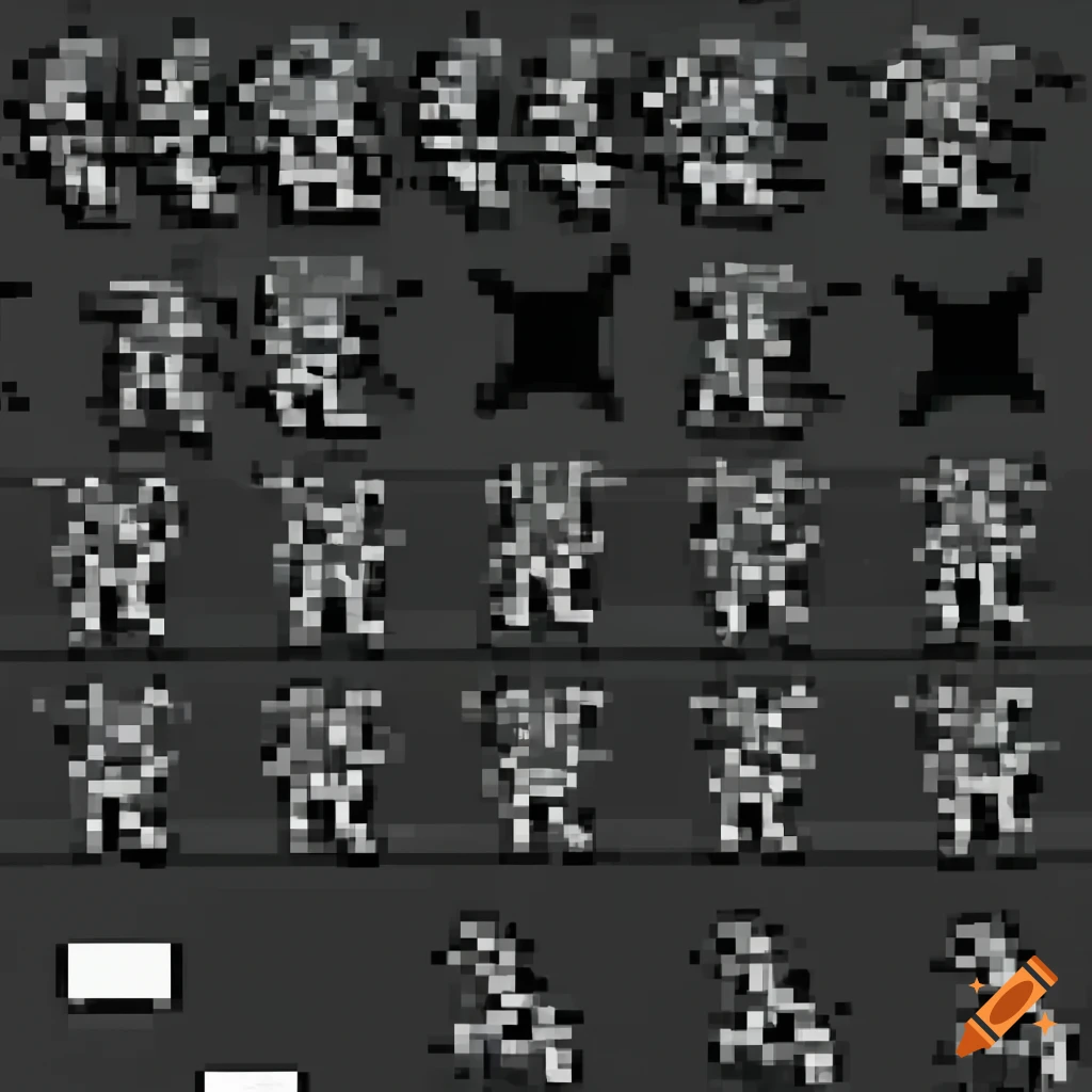 Sprite sheet for game animations on Craiyon