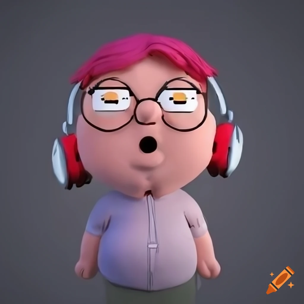 Emo peter griffin wearing headphones on Craiyon