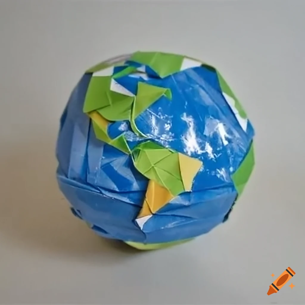 Origami earth sphere on Craiyon