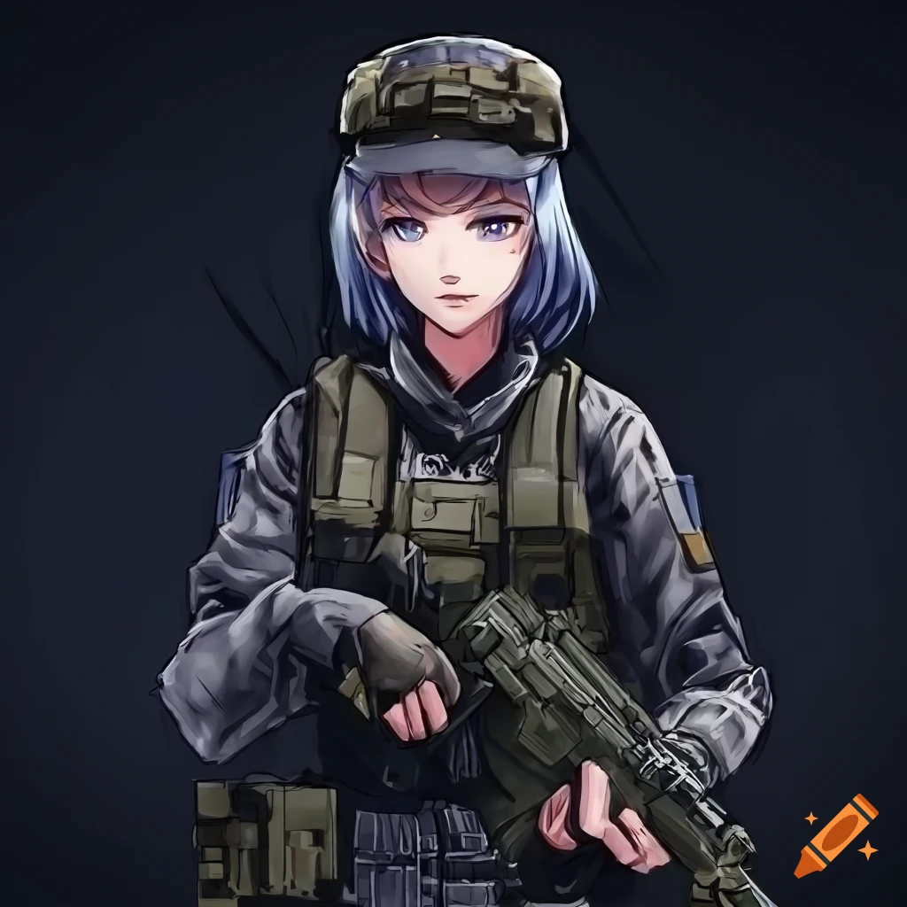 Anime law enforcer woman in special forces outfit portrait on Craiyon
