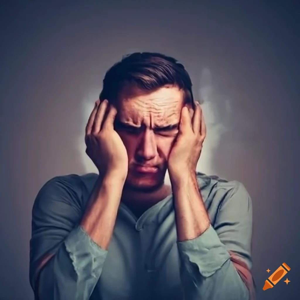 Frustrated man with high quality expression on Craiyon