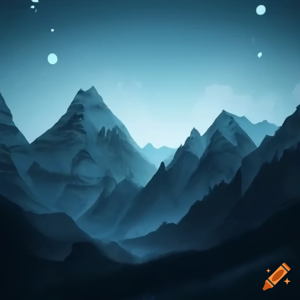 Realistic mountains scenery on Craiyon