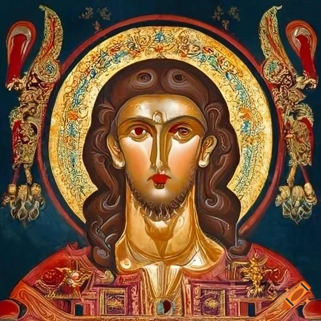 Byzantine art masterpiece symbolizing Lucifer surrounded by Greek ...