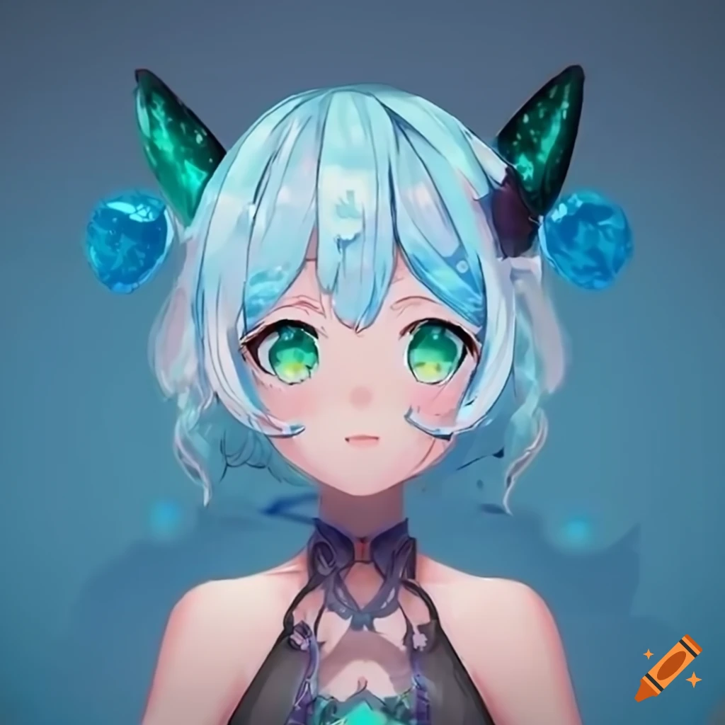 Vtuber created with water texture on Craiyon