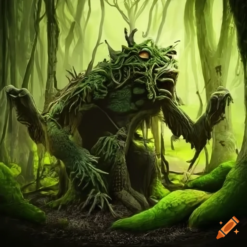 Fantasy tree creature in a forest setting on Craiyon
