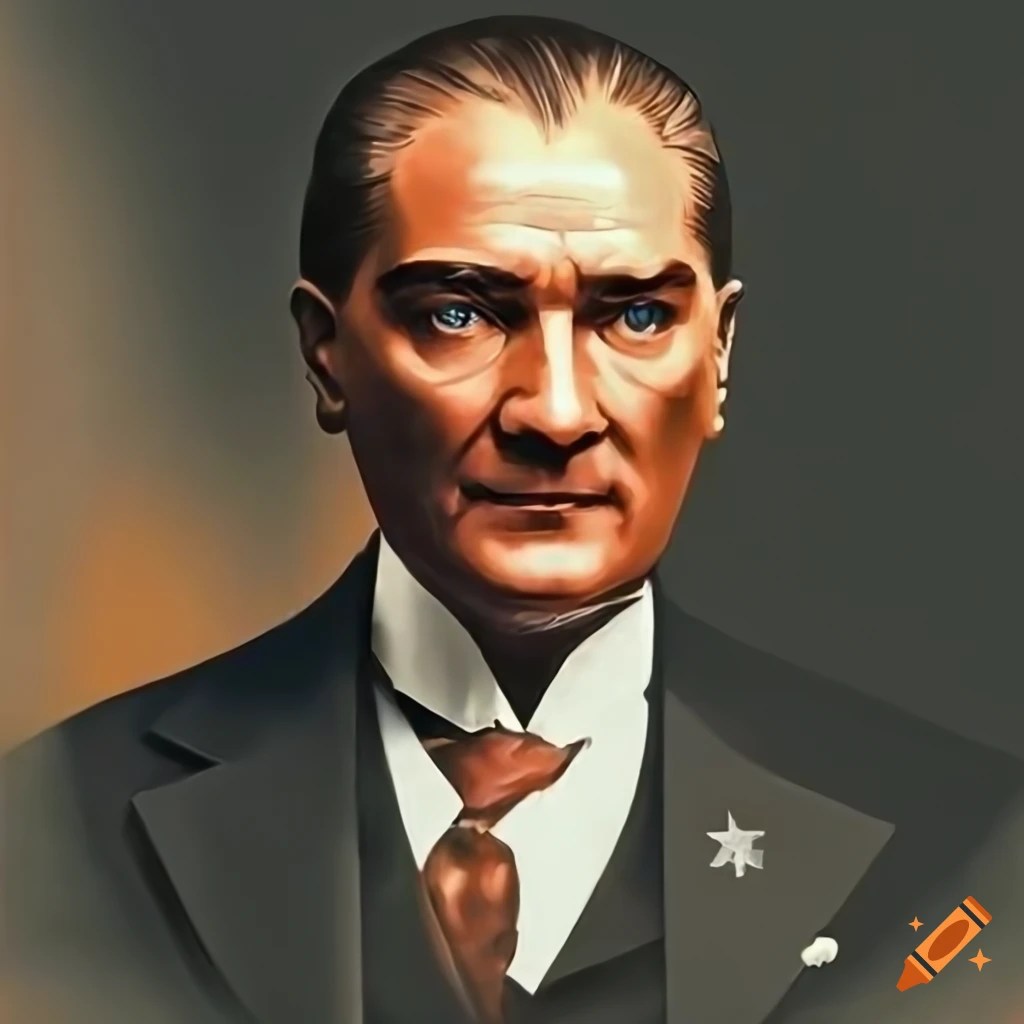 Portrait of Mustafa Kemal Atatürk in high resolution on Craiyon