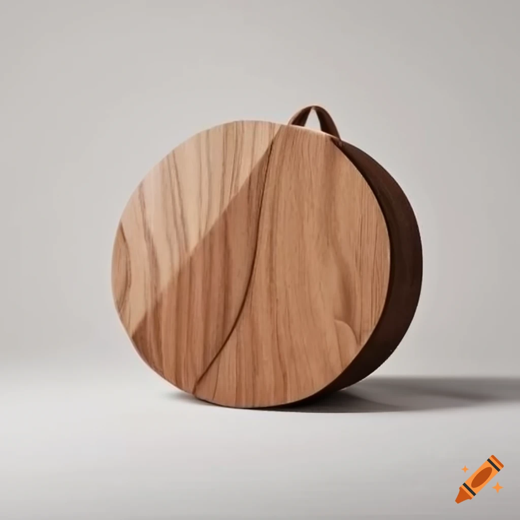 Round-shapes handbag made of raw wood on Craiyon