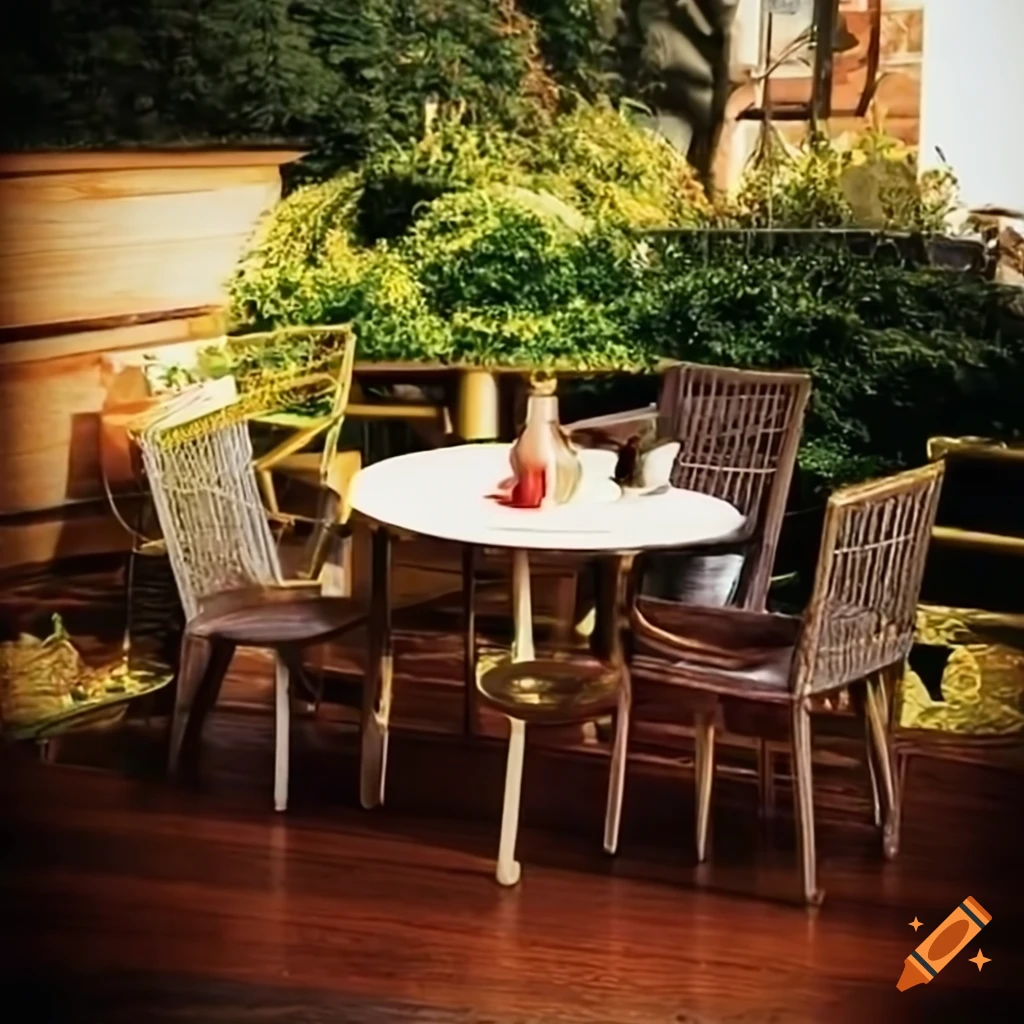 Table on a terrace on Craiyon