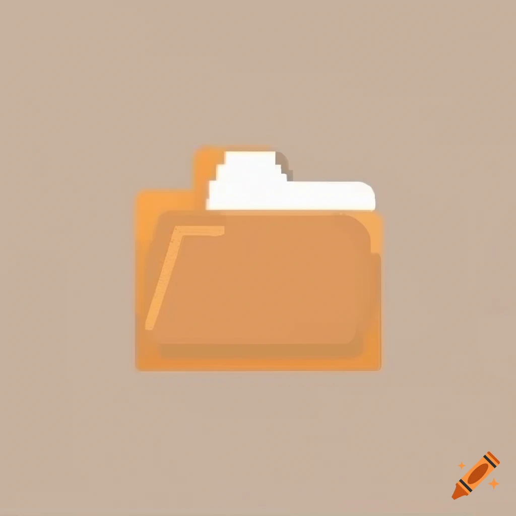 Minimalistic and clean beige pixel folder icon design on Craiyon