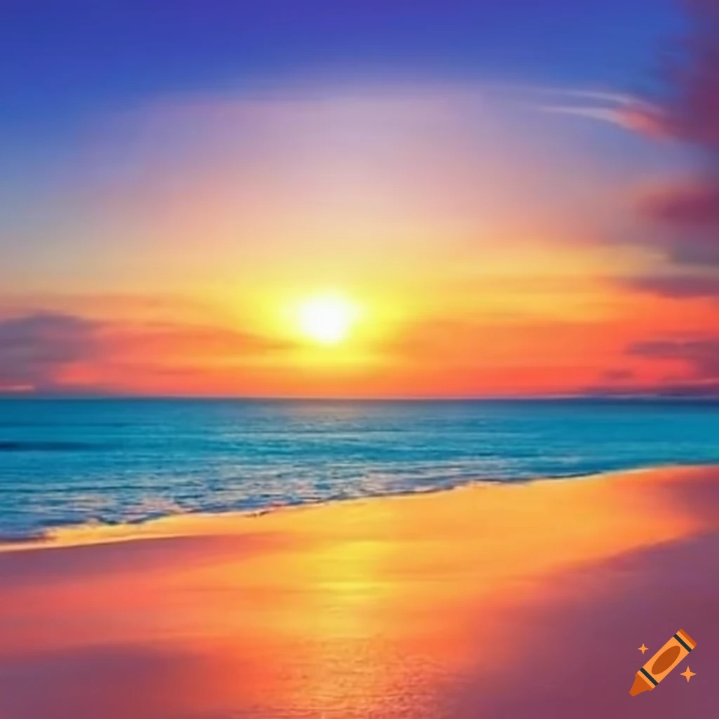 Sunny beach scene on Craiyon