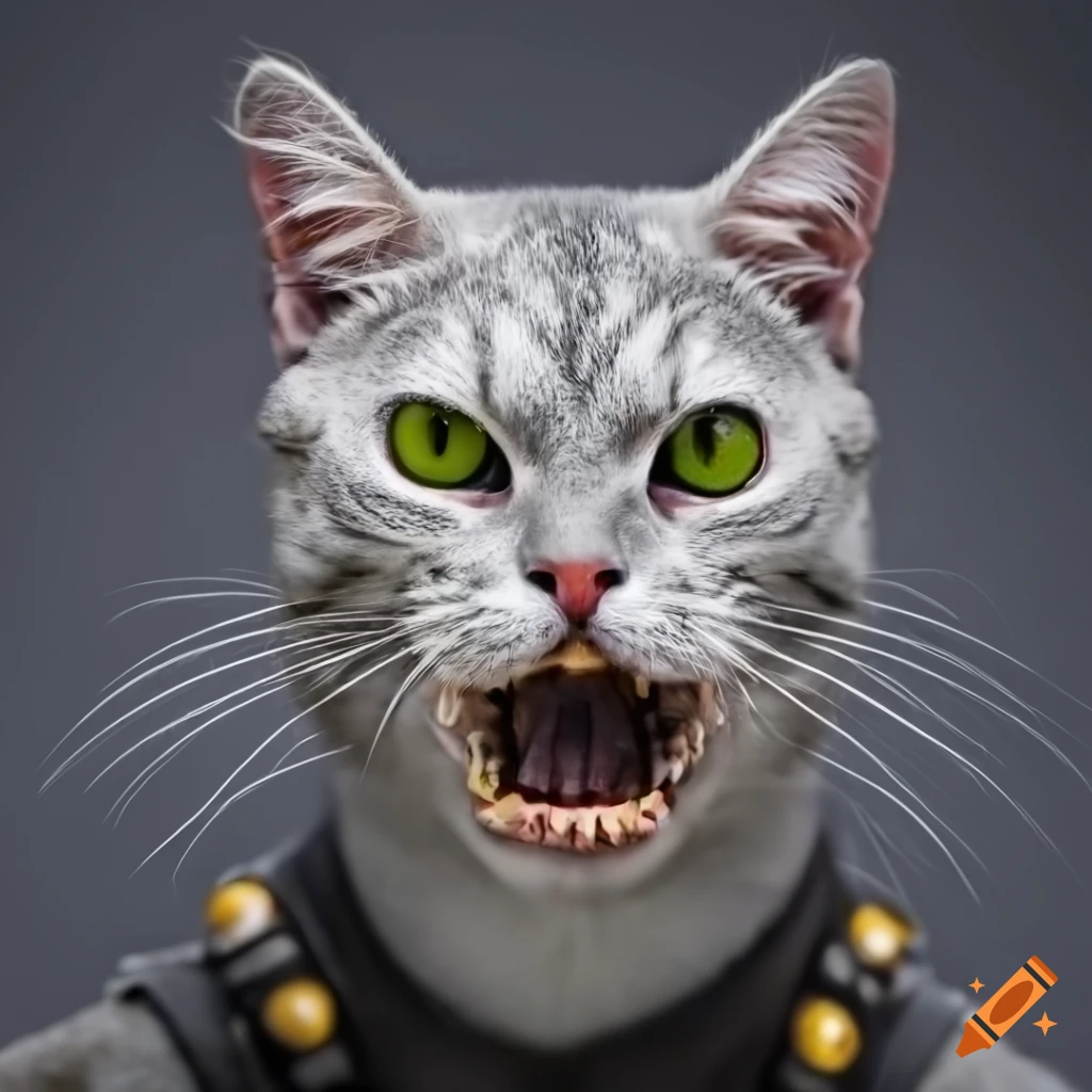 Scary pyro cat in photorealistic 4k resolution on Craiyon